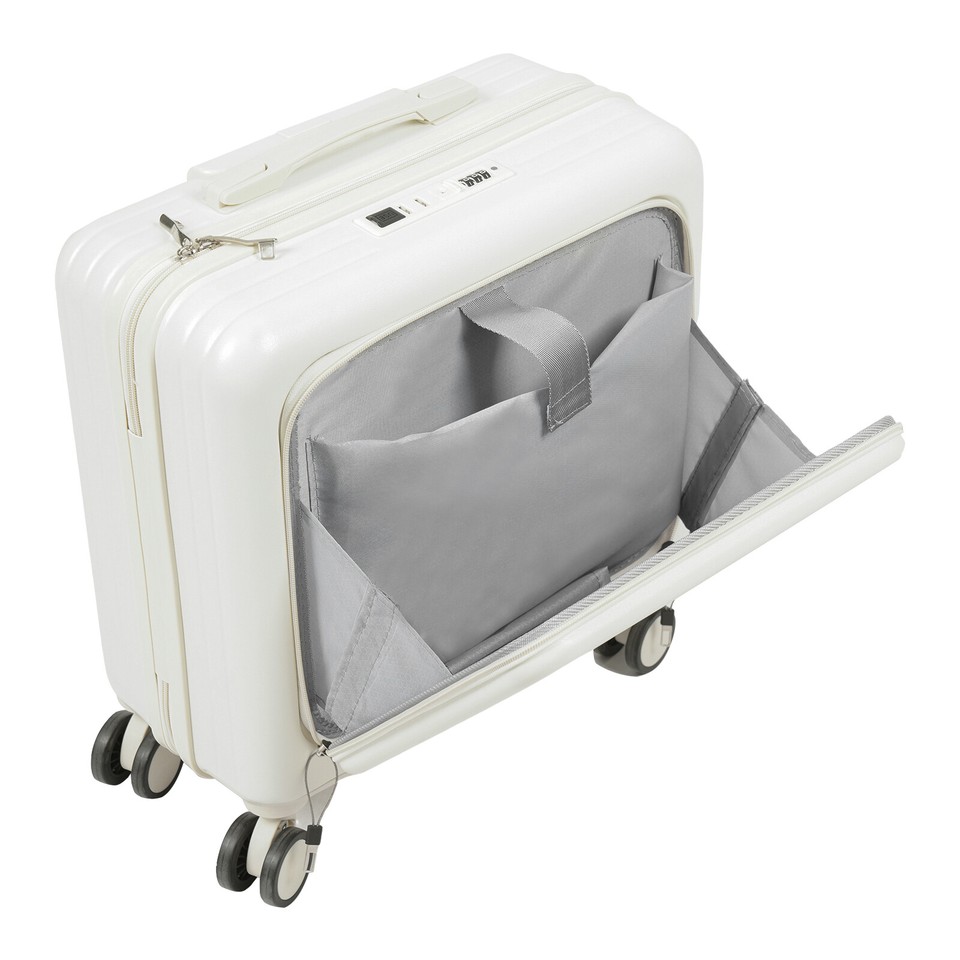 18" front Open Multi-function Suitcase Password Suitcase W/ USB Port ...