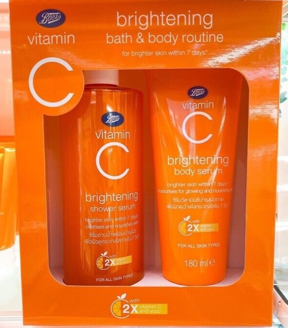 SET BATH & BODY ROUTINE FOR BRIGHTER SKIN BOOTS VITAMIN C BRIGHTENING ...