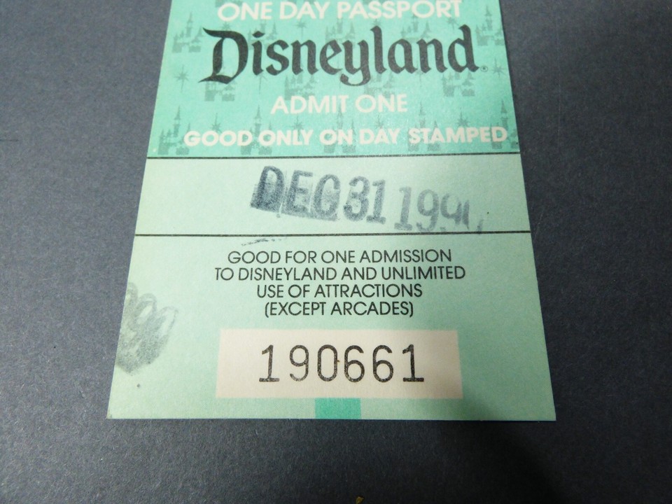 W Disney 1990 Disneyland 1 Day Passport Ticket Pass Used Goofy | eBay