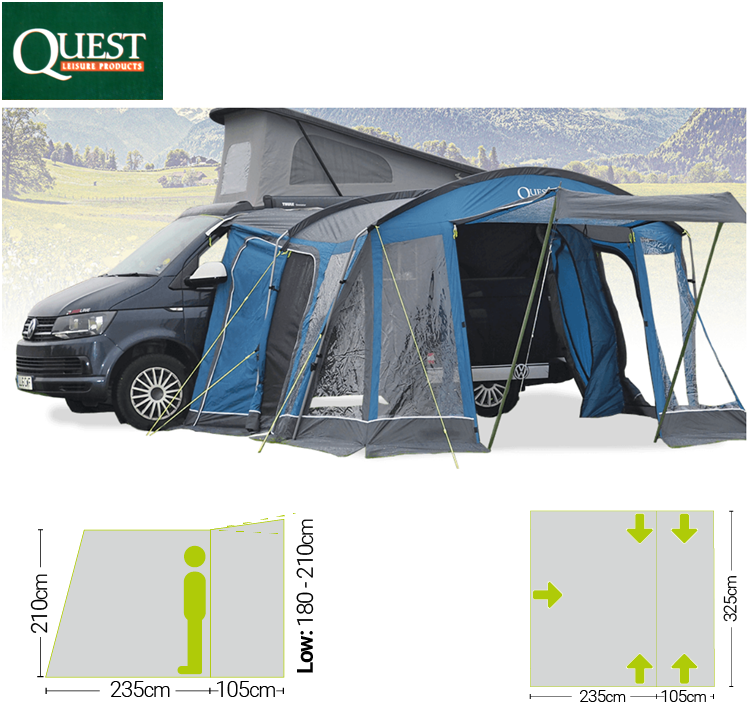 Quest Falcon 325 LOW top driveaway motorhome awning A3507 -BLUE ...