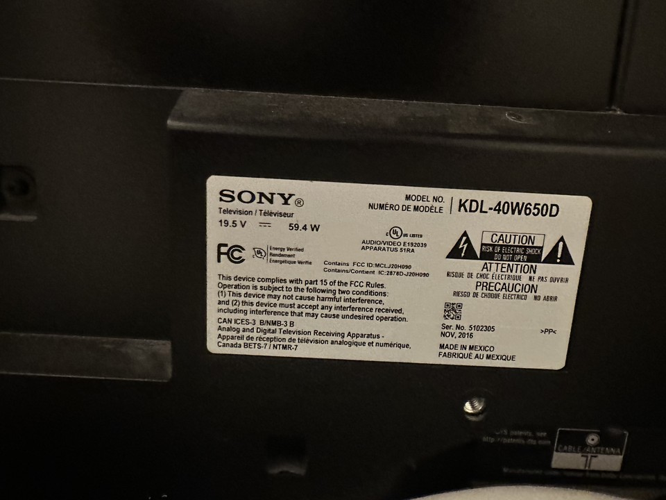 Sony KDL-40W650D 40" Full HD 1080p LED/LCD Smart TV - HDMI USB Wi-Fi ...