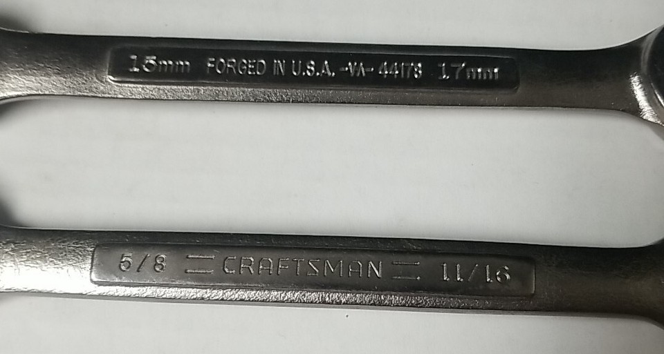Lot Of 2 Craftsman Flare Nut Line Wrenches 1 Metric 1 Standard 3 Pc -V ...