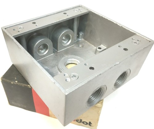 Red Dot 2IH5-1 Five Hole Two Gang Outlet Box, 1/2" S401E NOS | eBay