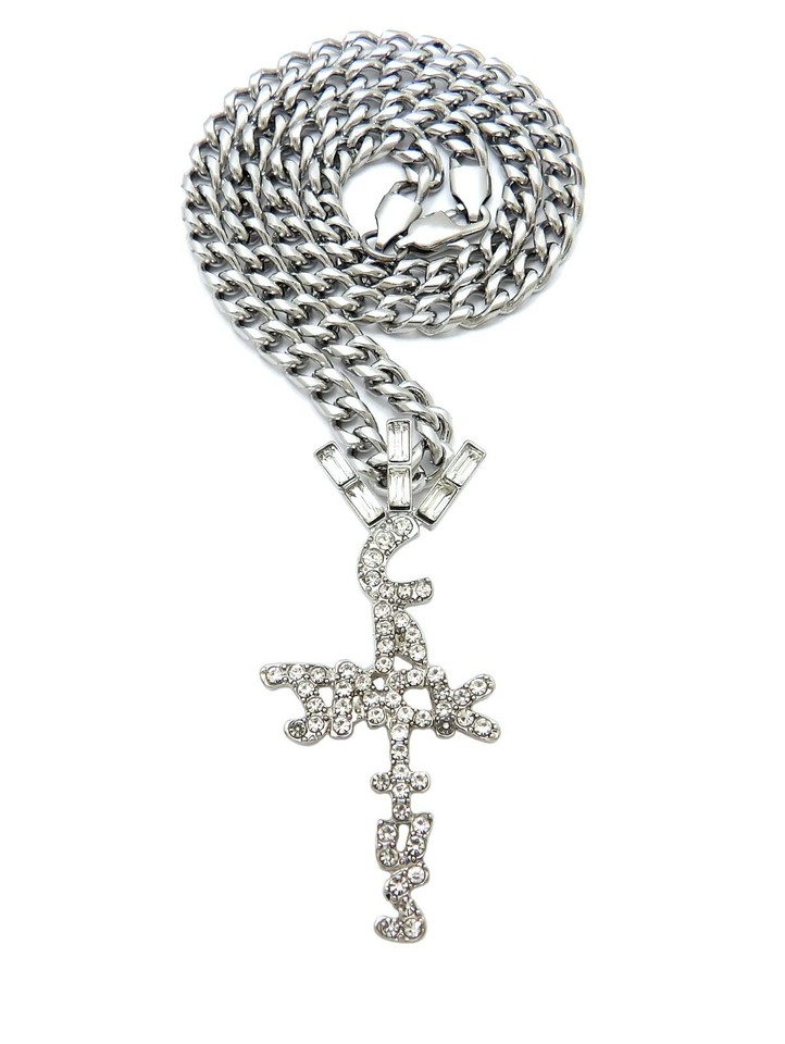 Travis Scott cactus jack Charm 6mm 24" 30" Stainless Steel Cuban Chain ...