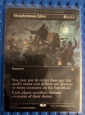 MTG Blasphemous Edict BORDLESS FOIL Foundations Magic The Gathering ...