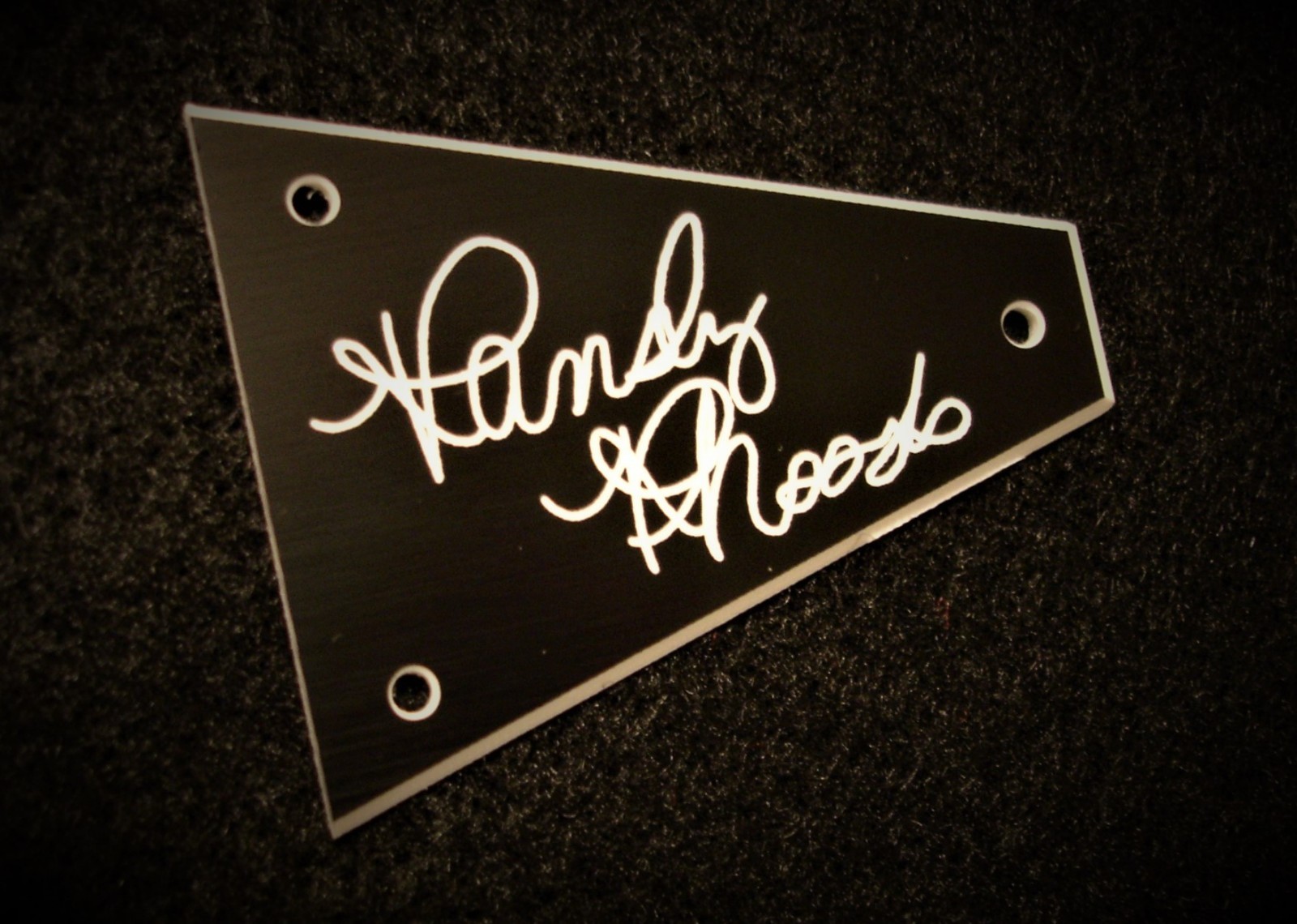 Randy Rhoads Engraved Autograph Jackson Guitar Truss Rod Cover - Black ...