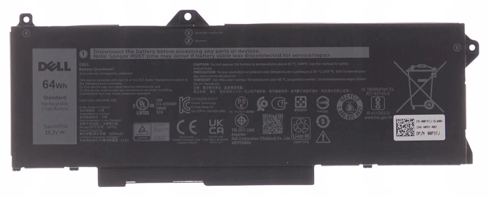 Genuine 64WH GRT01 Battery For Dell Latitude 5521 5421 Precision 3561 ...