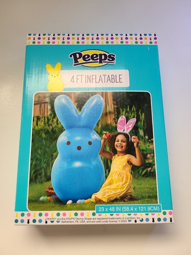 Easter Marshmallow Peeps 4ft Inflatable Blue Bunny 23”x 48” | eBay