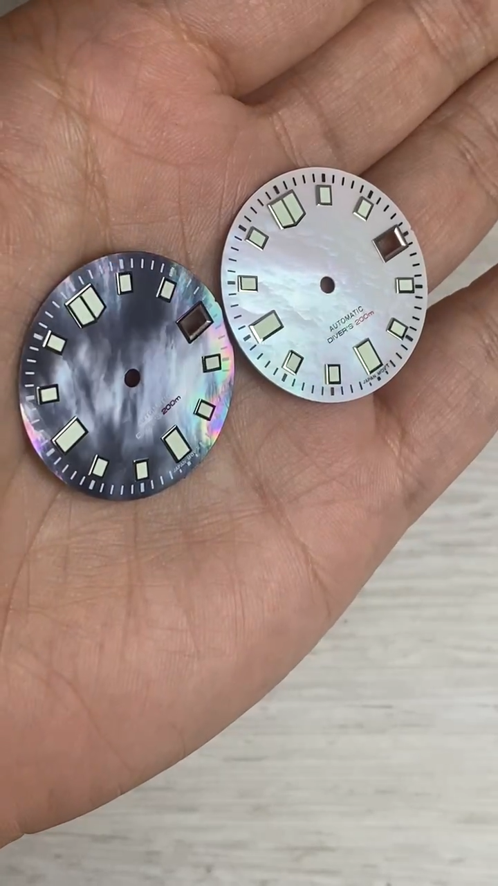29MM Black White Mother of Pearl Dial Luminous Dial For MOD Dial Japan ...