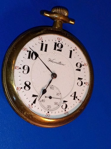 Hamilton 972 pocket watch.. Gold Filled Case.. Very Clean Movement ...