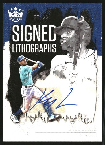 2021 Diamond Kings Signed Lithographs Holo Silver #17 Kyle Lewis Auto ...