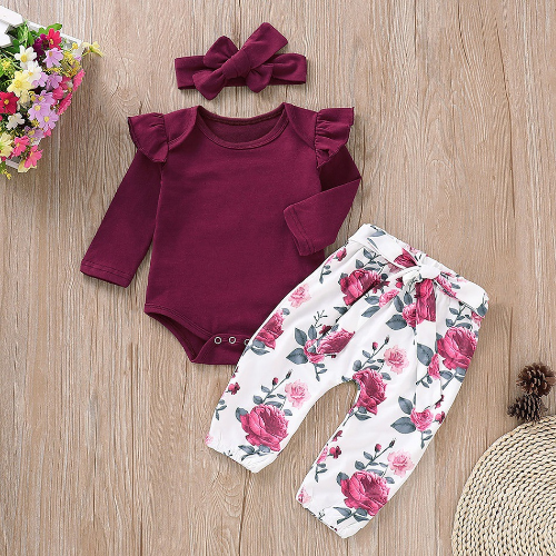 3Pcs Baby Girl Clothes Set Newborn Kids Clothing Childern Clothes Girl ...