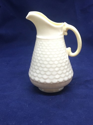 BELLEEK KILKENNY SCALES CREAMER WITH PALE YELLOW LUSTRE ACCENT - 2ND ...