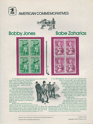#1932-33 18c Bobby Jones Babe Zaharias USPS #149 Commemorative Stamp ...