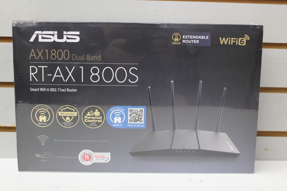 ASUS RT-AX1800S Dual Band Gigabit AX Wireless Internet WiFi 6 Router ...