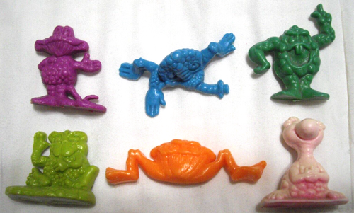 6 VINTAGE 1970S FREAKIES CEREAL TOY LOT GARGLE COWMUMBLE BOSS MOSS ...