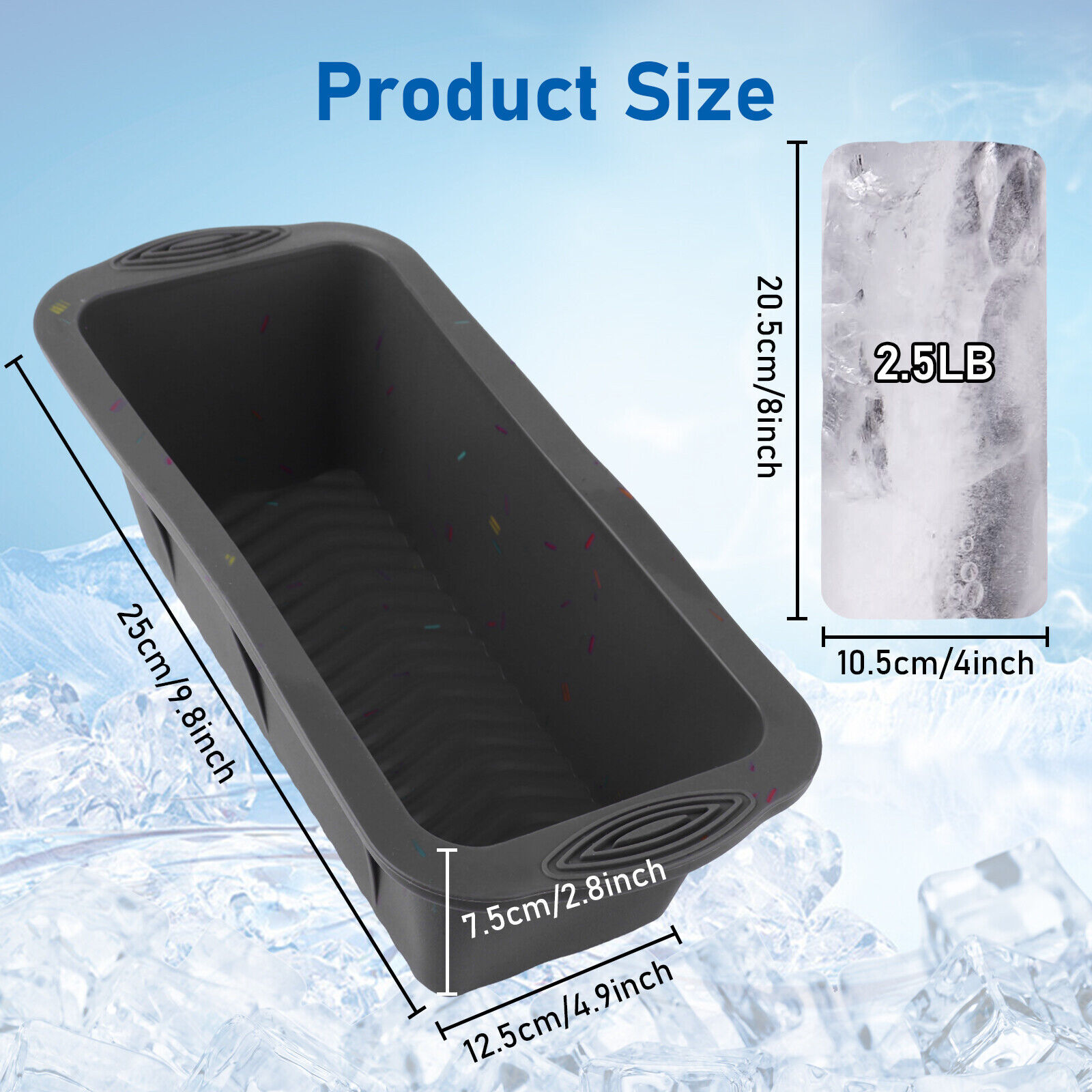 Extra Large Cuboid Ice Block Mold Ice Grid Mould Reusable Silicone Ice ...