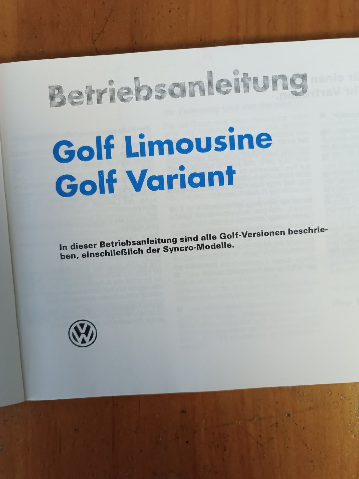 VW Golf Betriebsanleitung Bedienung Handbuch Bordbuch Werkstatt KD ...