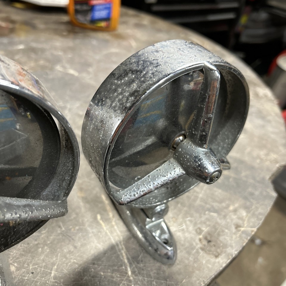 Pair Yankee Metal Products Tri Bar Side Mirror 40100 Hot Rat Rod | eBay