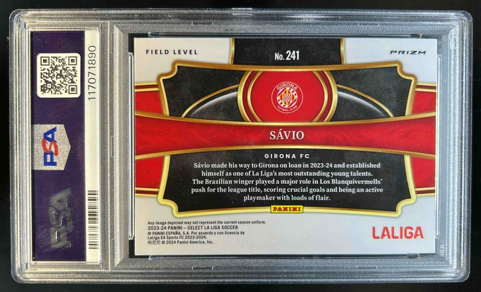 2023 Select La Liga Savio White Sparkle Prizm SSP Field Level RC #241 ...