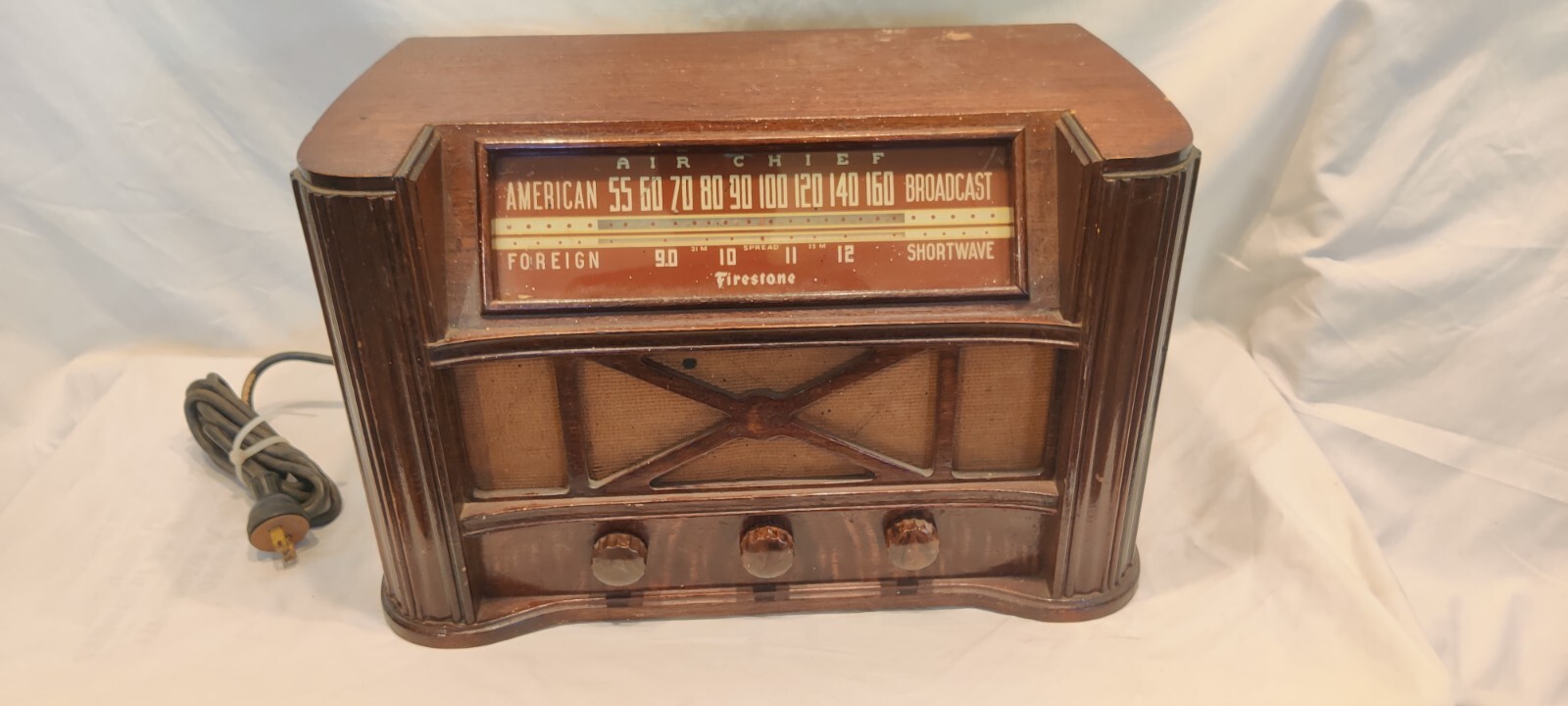 Vtg Firestone Air Chief 4-A-20 Art Deco Radio Shortwave 16"W x 10 1/4"H ...