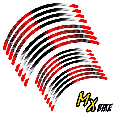 21 18 inch Rim Decals Wheel Sticker COMB01B RED For CRF 250L 13-16 17 ...