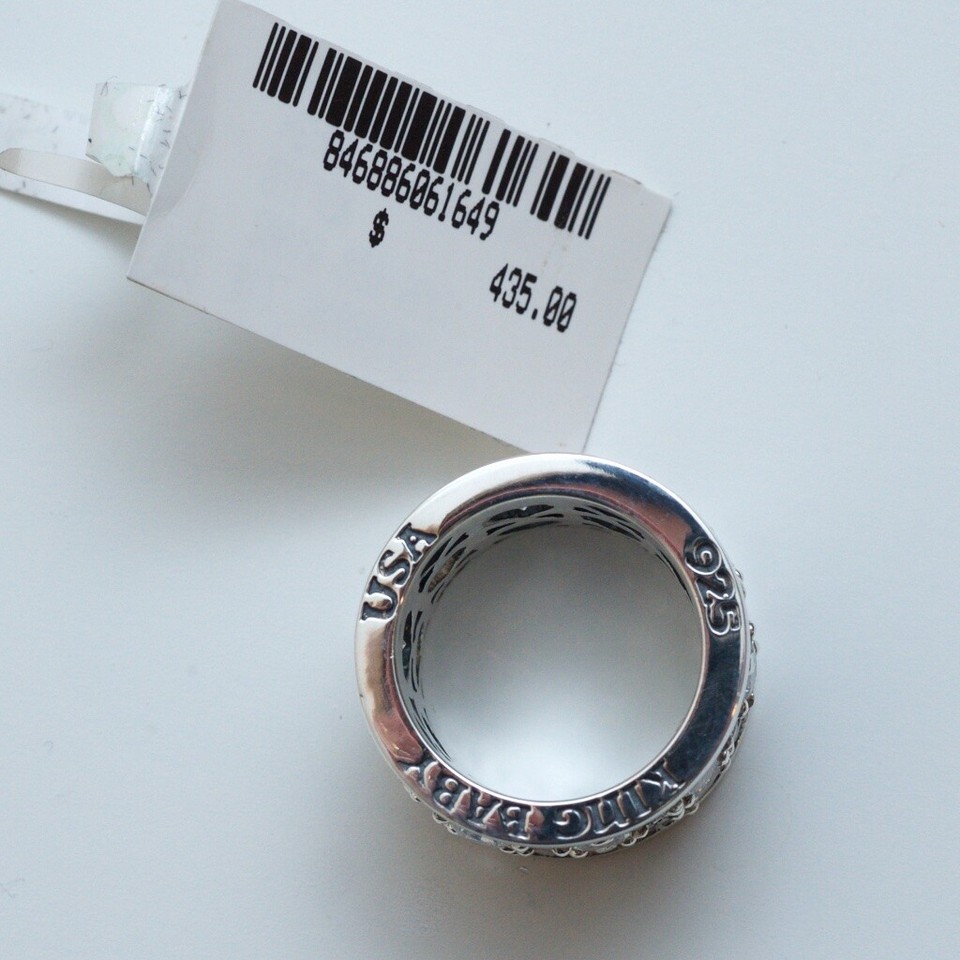 KING BABY STUDIO Queen Baby Cubic Zirconia Heart Ring Silver 6 Fits ...