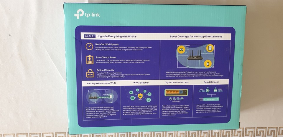 TP-Link Archer AX21 AX1800 Mesh Wi-Fi 6 Router Black Dual-Band 1800 ...