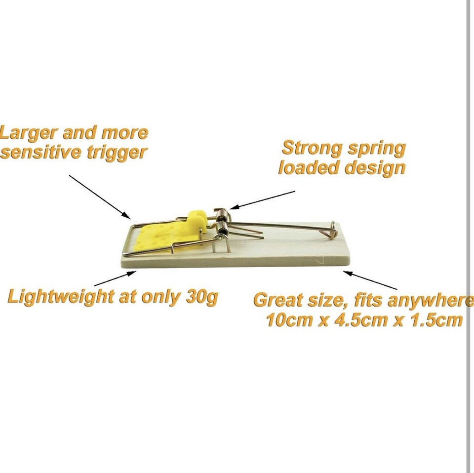 3 X Mouse Traps Traditional Wooden Mouse Trap Bait Mice Rodent Pest ...