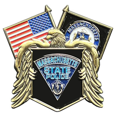 Massachusetts State Police MSP Trooper American Flag Lapel Pin GL4-015 ...