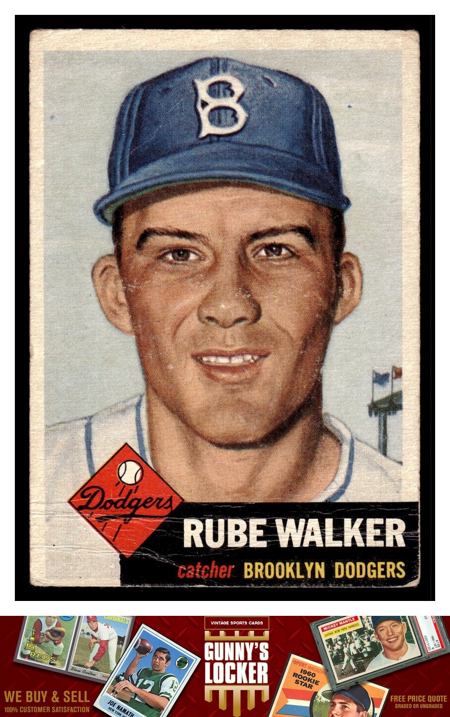1953 Topps Rube Walker 134 Brooklyn Dodgers | eBay
