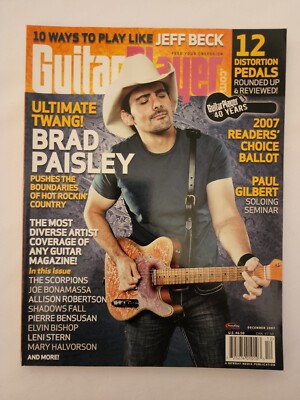 2007 December GUITAR PLAYER Brad Paisley, Jeff Beck, Paul Gilbert ...