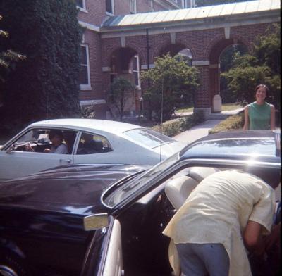 Pretty Girl Photobombs Guy Breaking Into Car Vintage 1971 Slide Photo ...