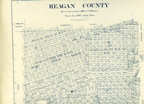 Old Reagan County Texas Land Office Owner Map Big Lake Best Stiles ...