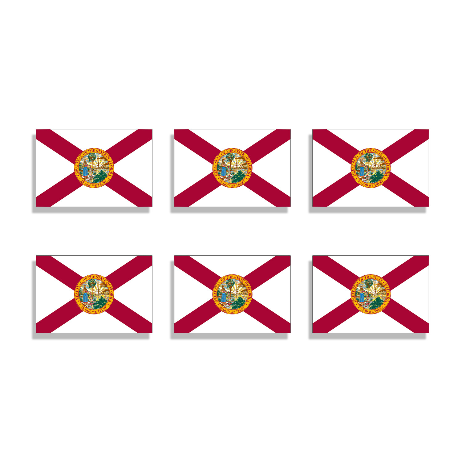 6 Mini Florida State Flag Sticker FL Phone Bike Helmet Vehicle License ...