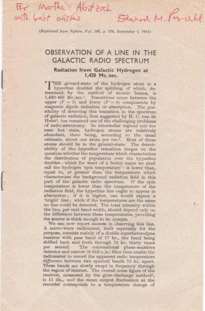 Edward M. Purcell (+1997) Nobel Prize PH 1952 autograph, scientific ...
