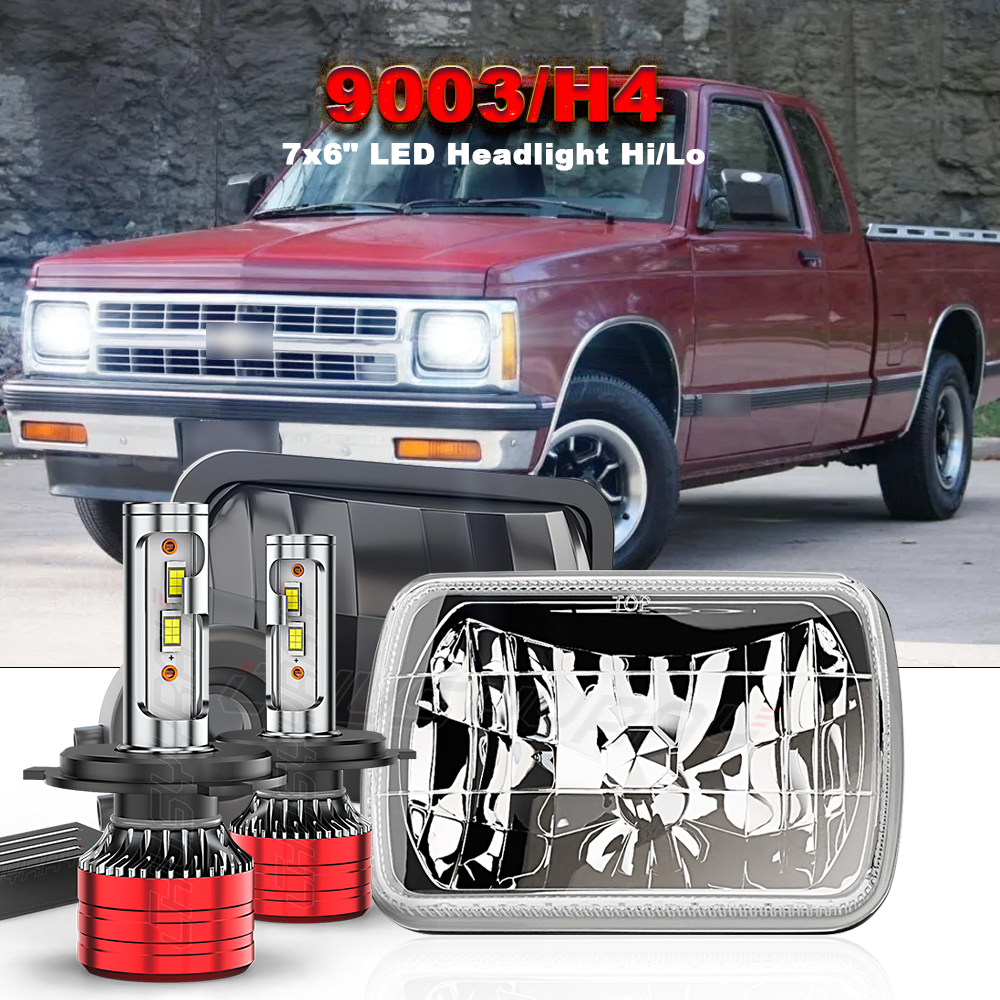 Pair 7X6''/5X7'' LED Headlights Hi/Lo Beam Fit 82-93 Chevy S10 Blazer ...