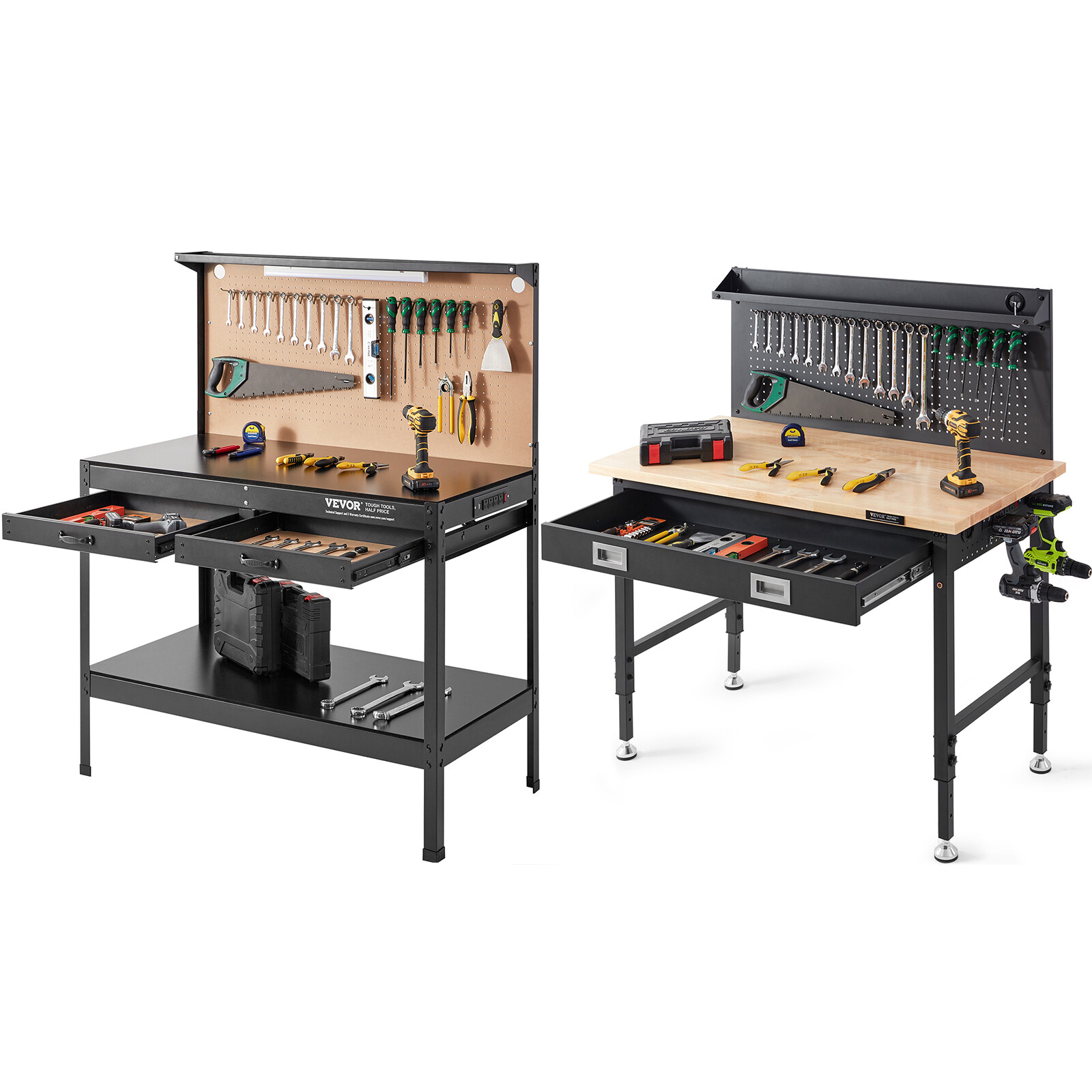 Uimoso Multifunctional Workbench 48x24" with Pegboard Worktable w ...