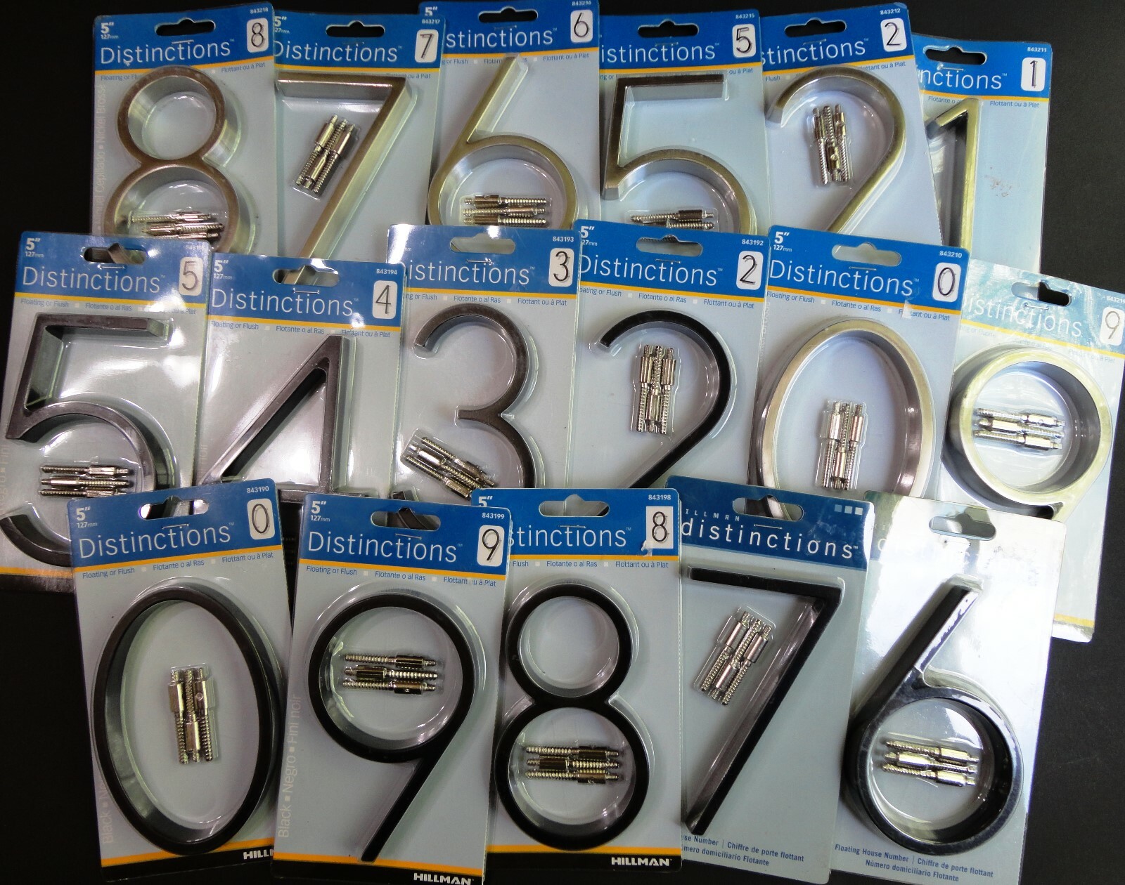 Hillman 5in. Distinctions Floating/Flush House Numbers (Brushed Nickel ...