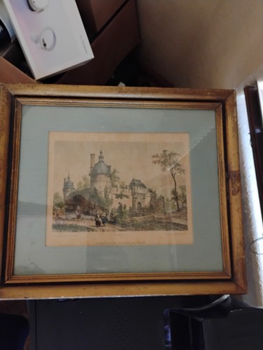Antique CHATEAU DE LA FORET-AUVRAY Castle ORNE Felix Benoist LITHOGRAPH ...