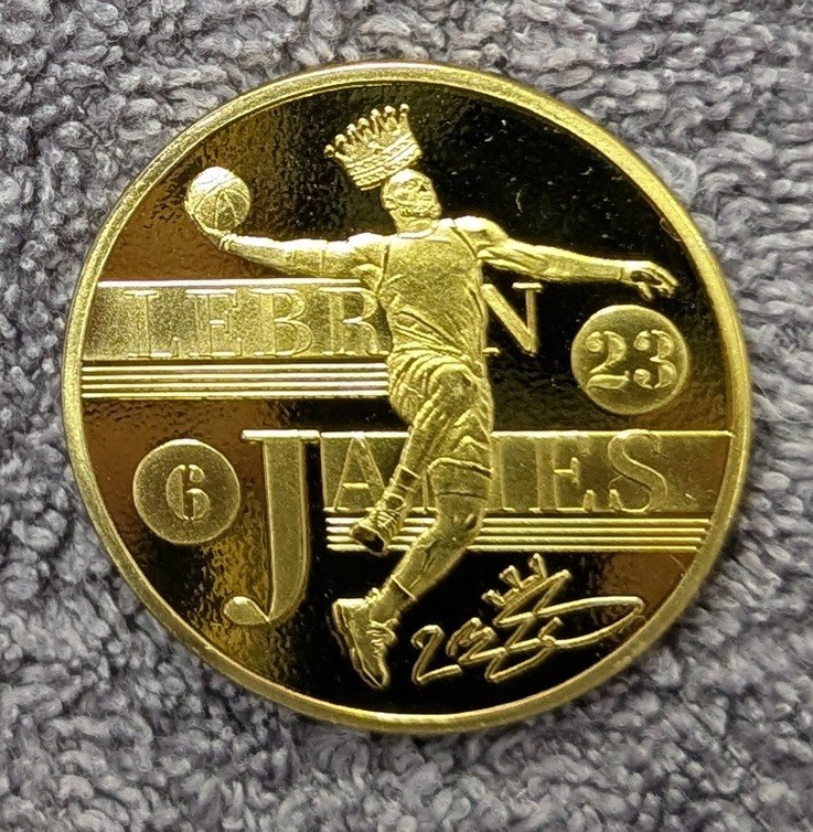 LeBron James MVP Gold Coin Basket Ball NBA Autograph Sport Miami Heat ...