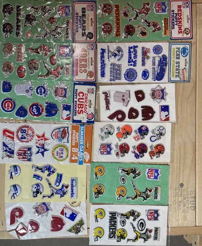 1980s Imperial puffy stickers LOT MLB NFL helmets olympics Phillies ...