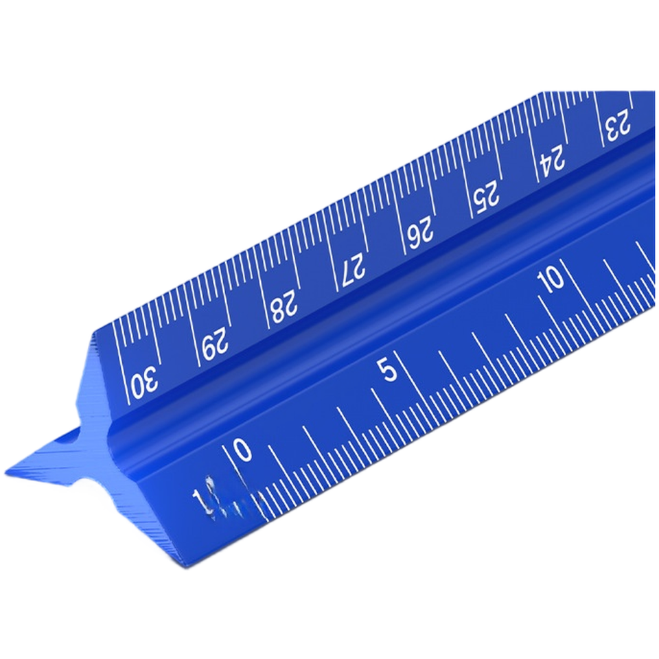 Multi Scale Aluminum Triangular Ruler for Precision Drafting Inches ...