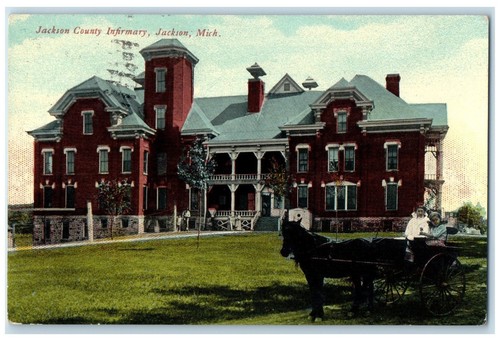 1911 Jackson County Infirmary Exterior Jackson Michigan MI Carriage Postcard | eBay
