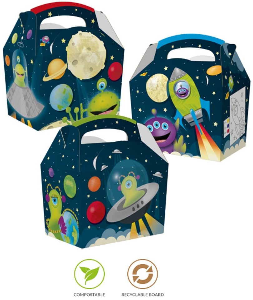 200 x Party Food Boxes Childrens Kids Themed Carry Meal Box Birthday ...