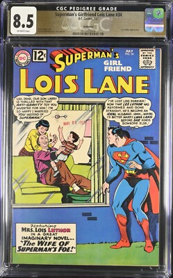1962 Superman's Girlfriend Lois Lane 34 CGC 8.5 Pedigree. Lex Luthor Cover. | eBay