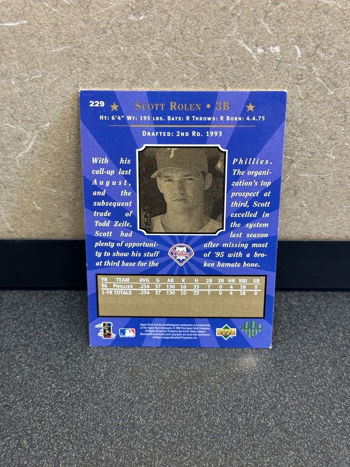 Scott Rolen Star Rookies 1996 Upper Deck Rookie Card Philadelphia ...
