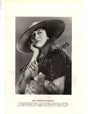 1919 Virginia Pearson in The Bishop's Emeralds - original print from ...