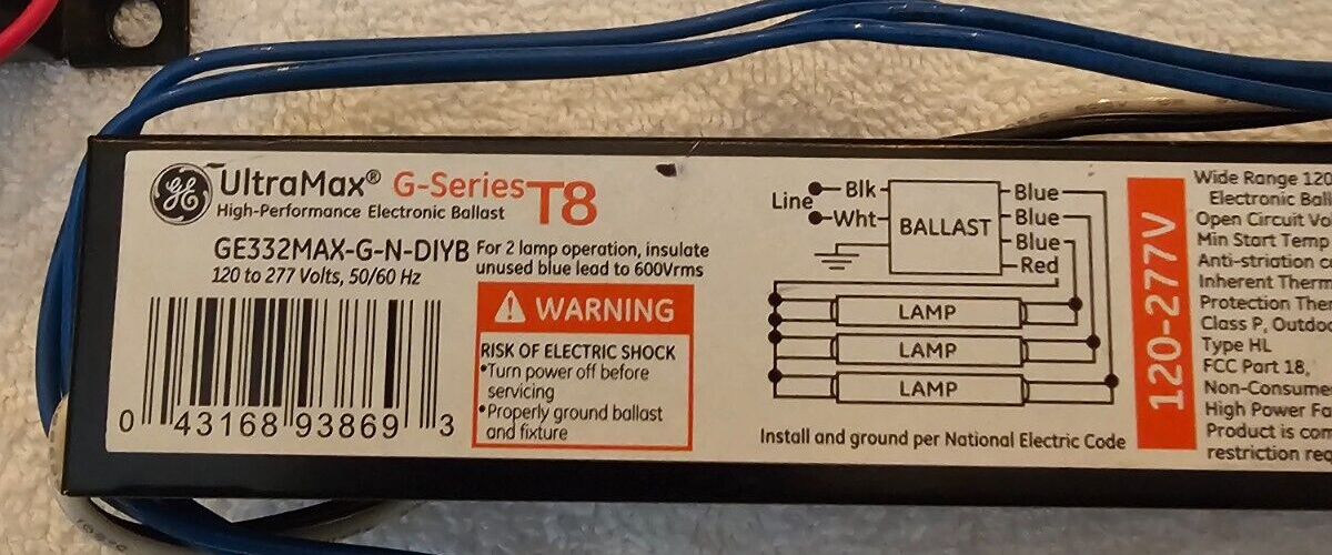 GE UltraMax Electronic Ballast T8 GE332MAX-G-N-DIYB 120-277V 3N Bundle ...