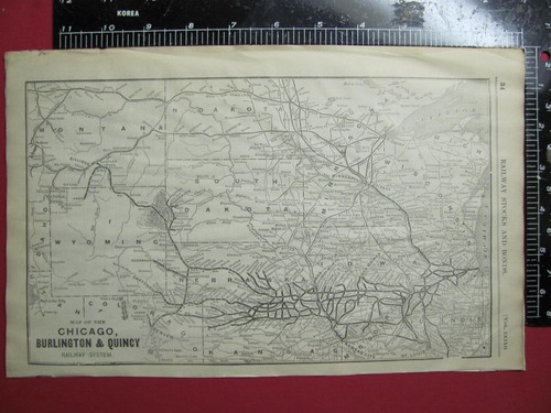 RARE ORIGINAL 1906 CHICAGO BURLINGTON & QUINCY RAILROAD SYSTEM MAP ...